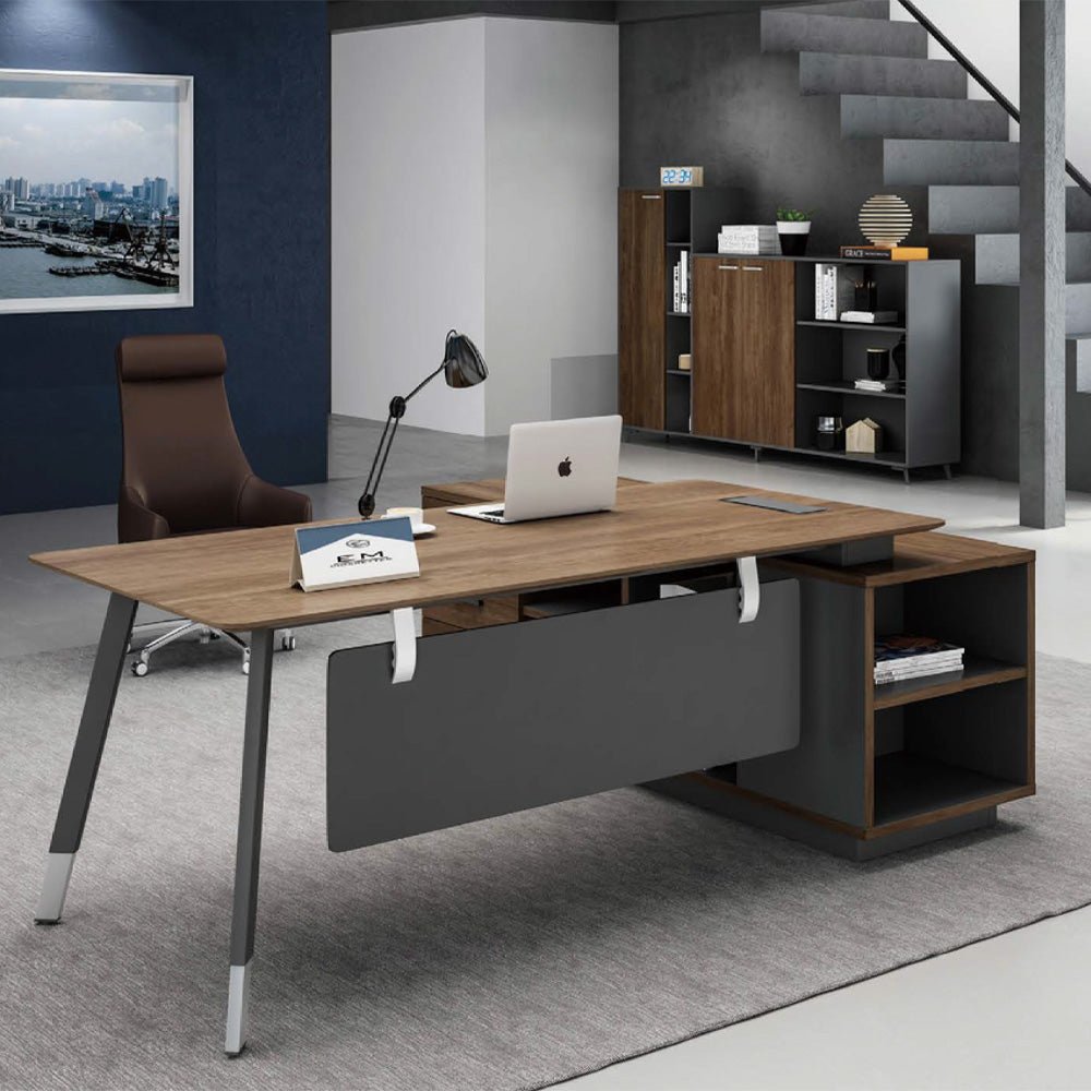 Pro Modern Executive Desk with Metal Legs 180*80 including side panels ...